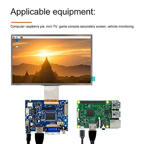 MACIMO 7 Inch 1024 X 600 LCD Screen Display Driver Board W/Driver Board Monitor for Support AV Reversing Priority