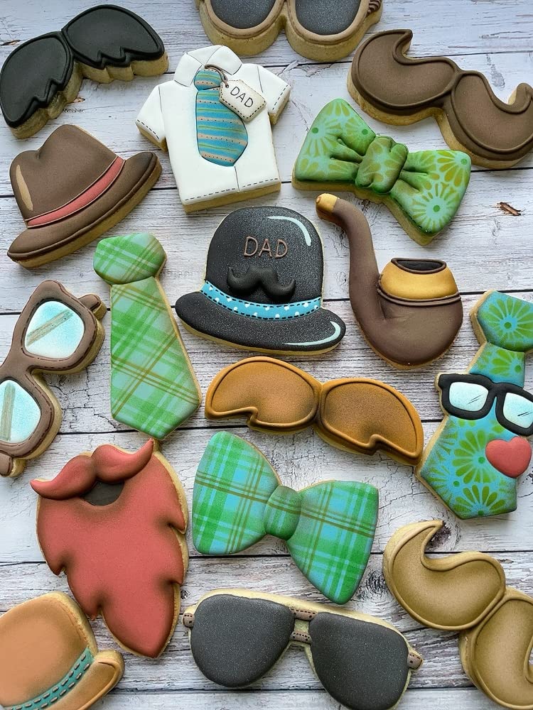 KENIAO Beard/Mustache Cookie Cutter Set Father's Day, 5 Pcs, Stainless Steel