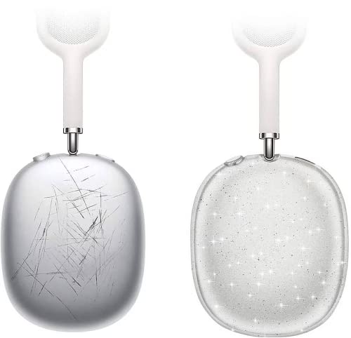 SaharaCase Hybrid Flex Cover Case for Apple AirPods Max [Rugged] Headphone Protection Antislip Grip Slim (Transparent Sparkle)