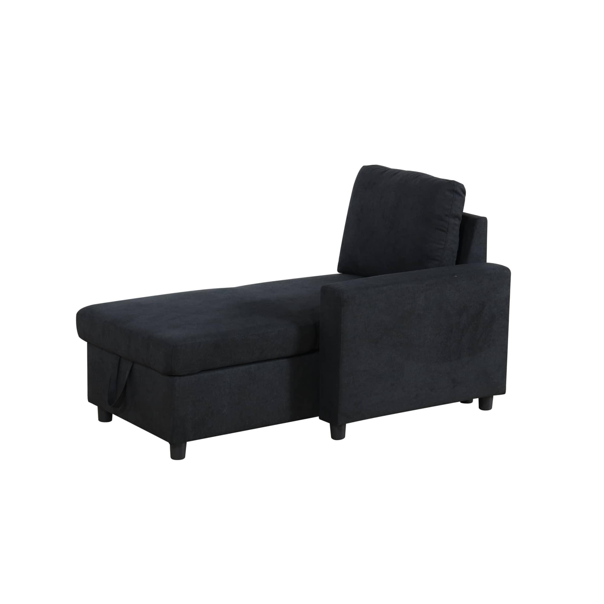 MODCART Moden 83'' L-Shape Flannelette Sectional Sofa with Storage Chaise, Upholstered Backrest, Modern 3 Seat Sleeper Couch w/Pull-Out Bed, for Living Room, Apartment, Offce