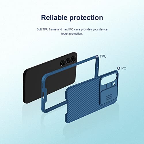 Mangix for Samsung Galaxy S23 Plus Case with Camera Cover,Slim Fit Thin Polycarbonate Protective Shockproof Cover with Slide Camera Cover, Upgraded Case for Samsung Galaxy S23 Plus/S23 + Black