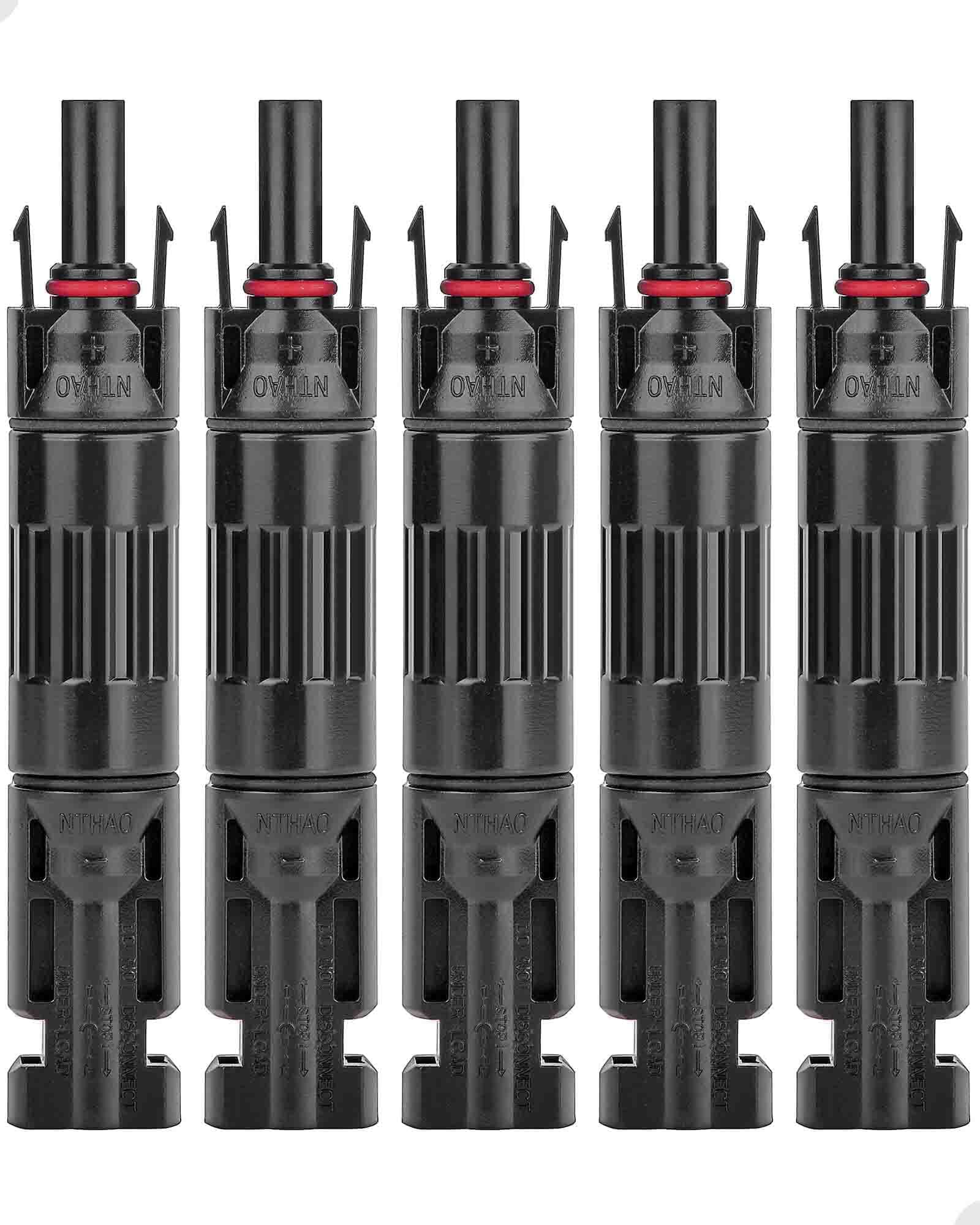 Jtron 5 PCS PV Solar Panel Connector Male/Female 15A Built-in Diode Inline Fuse Solar Wire Connectors Waterproof Anti-backflow (5 PCS 15A Solar Fuse)