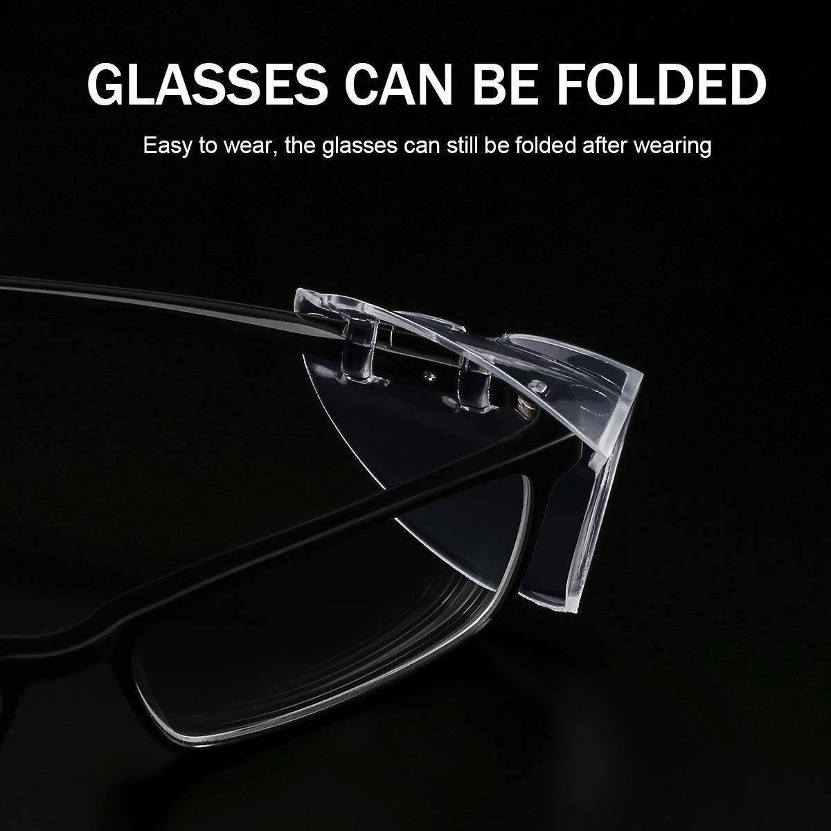 MELASA 12 Pairs Eye Glasses Side Shields, Flexible Slip on Side Shields for Safety Glasses Fits Small to Large Eyeglasses Universal