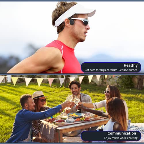 PASONOMI Bone Conduction Headphones-Open Ear Headphone Wireless-Sport Bluetooth Headphone with Microphones Wireless Earphones for Running Gym Hiking Cycling