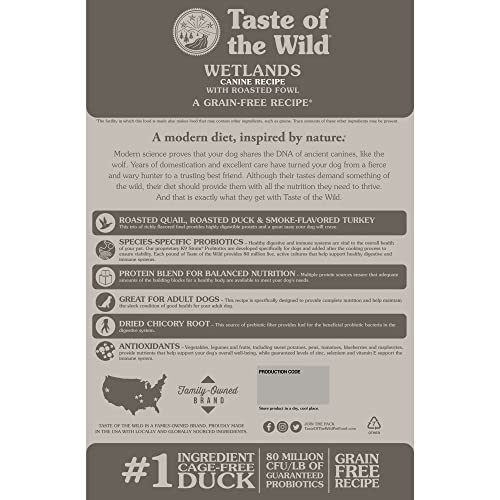 Taste of the Wild Wetlands Grain-Free Dry Dog Food with Roasted Duck 14lb