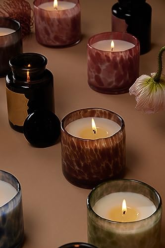 Paddywax Luxury Candles in Hand-Crafted Artisan Blown Glass Scented Luxe Candle, 8-Ounce, Baltic Ember