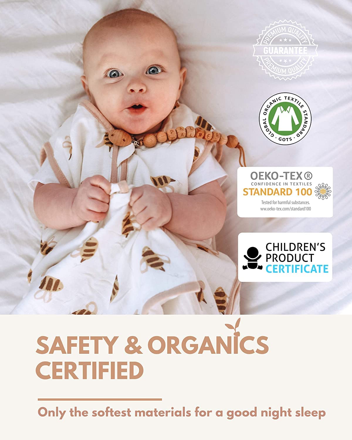 Muslin Baby Sleeping Bags - Comfy Sleep Sack and Wearable Blanket for Newborn Babies & Toddlers - Safe & Soft Swaddle Cloth - Starry - 0-6M