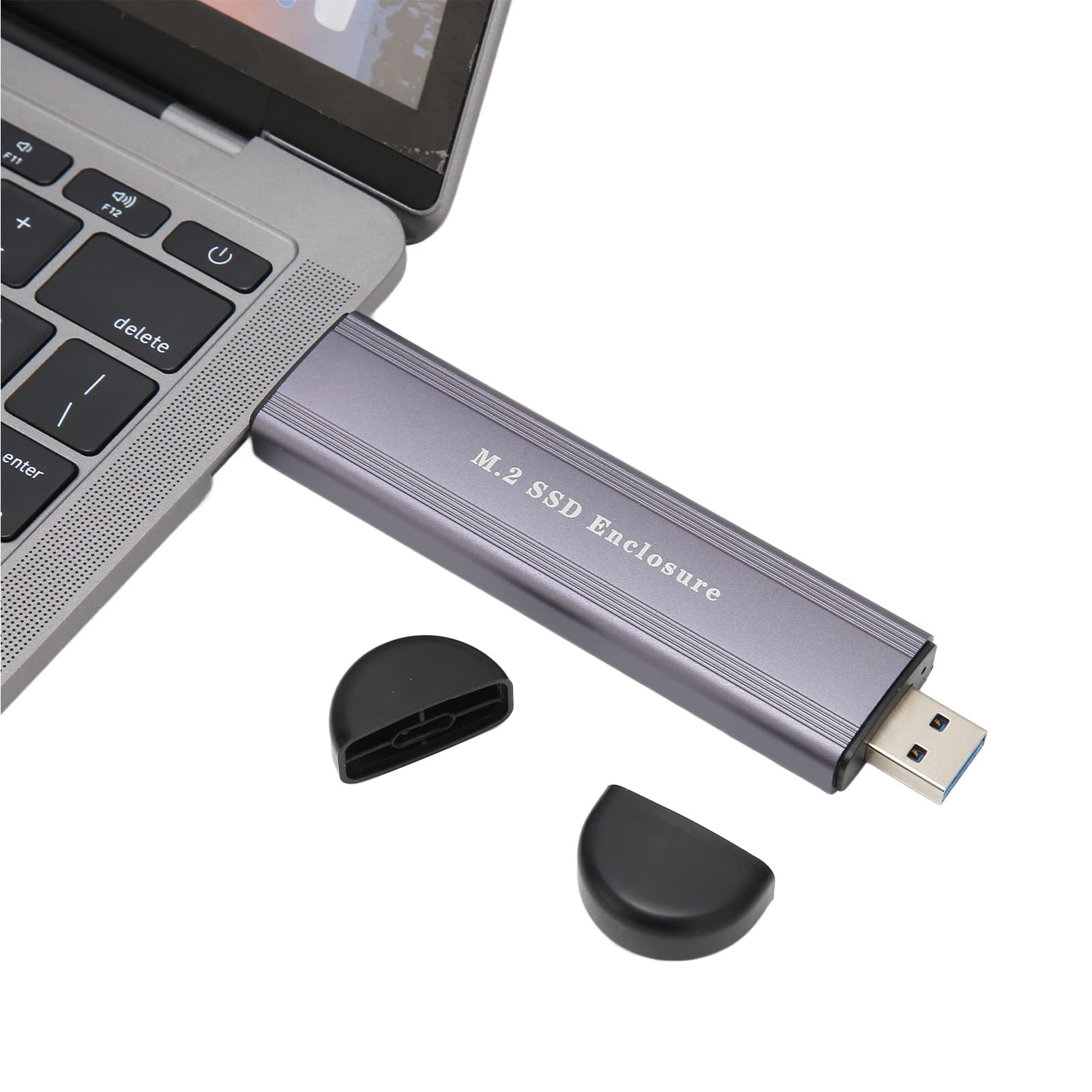 M.2 NVME NGFF SSD Enclosure, Dual Protocol M.2 SSD Enclosure Plug and Play Tool Free 10Gbps for Desktop for Tablet (Grey)