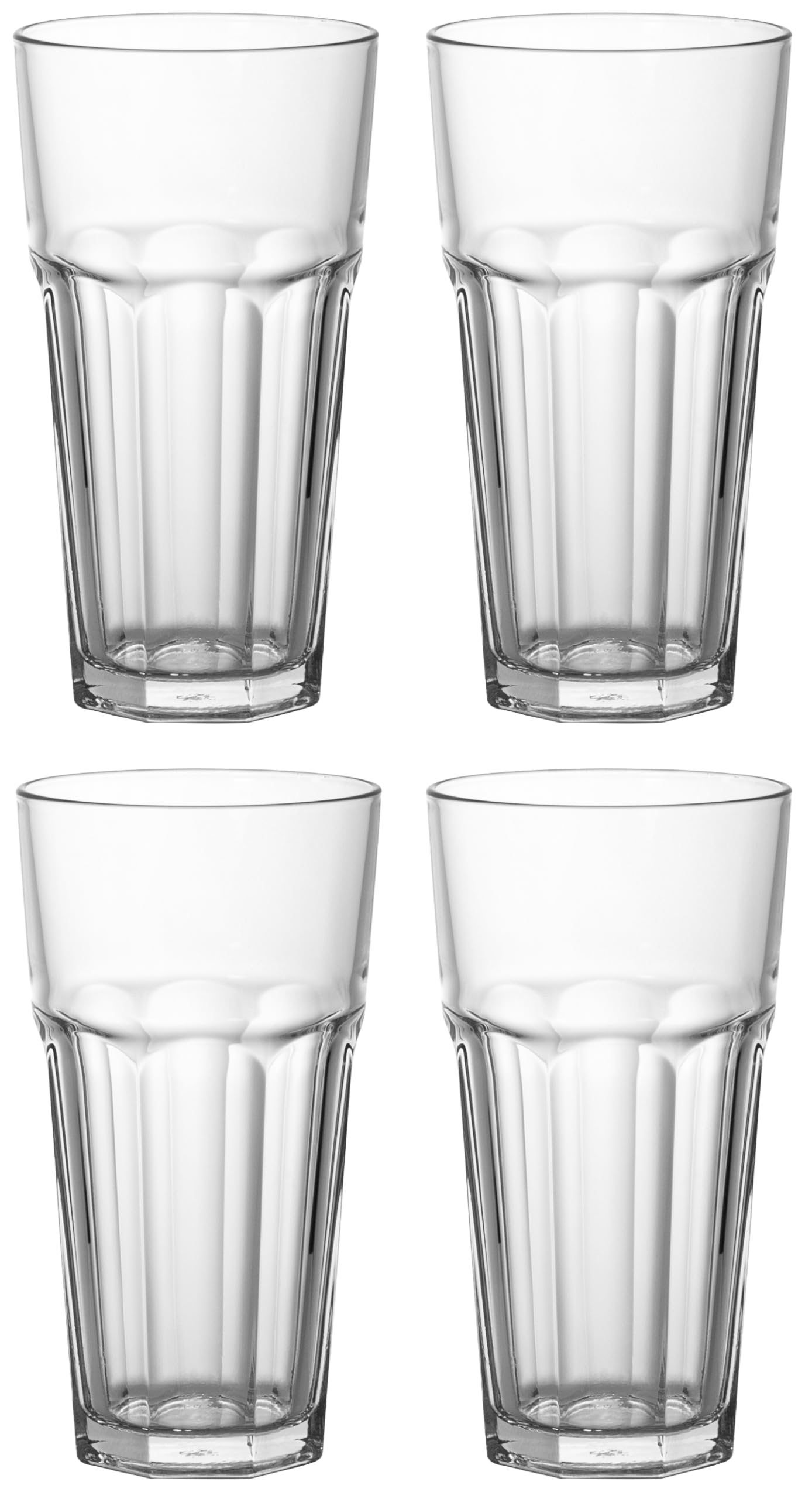 Red Co. Set of 4 Clear Glass 22 Fl Oz Drinking Highball Tumblers for Water, Juice, Beer, Cocktails