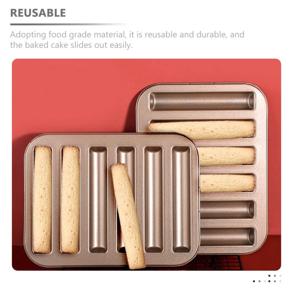 LIFKOME Biscuit Stick Baking Tray Carbon Steel Breadstick Biscotti Ladyfinger Small Muffin Cupcake Tin Tray