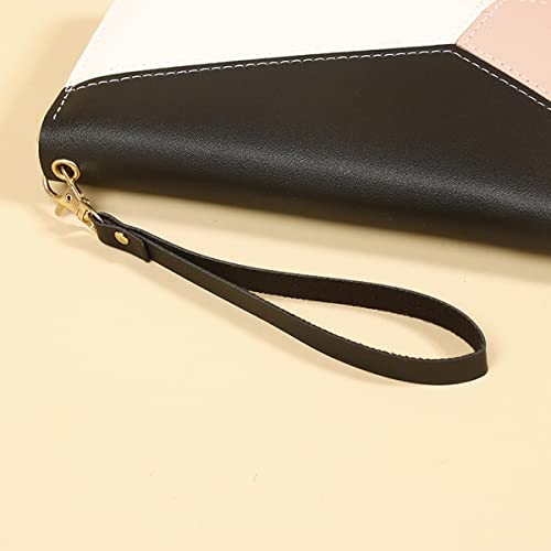 LUNJIAXU Contrasting Colors Tassel Wallet for Women Leather Bifold Compact RFID Blocking Womens Wallet, Multicolor