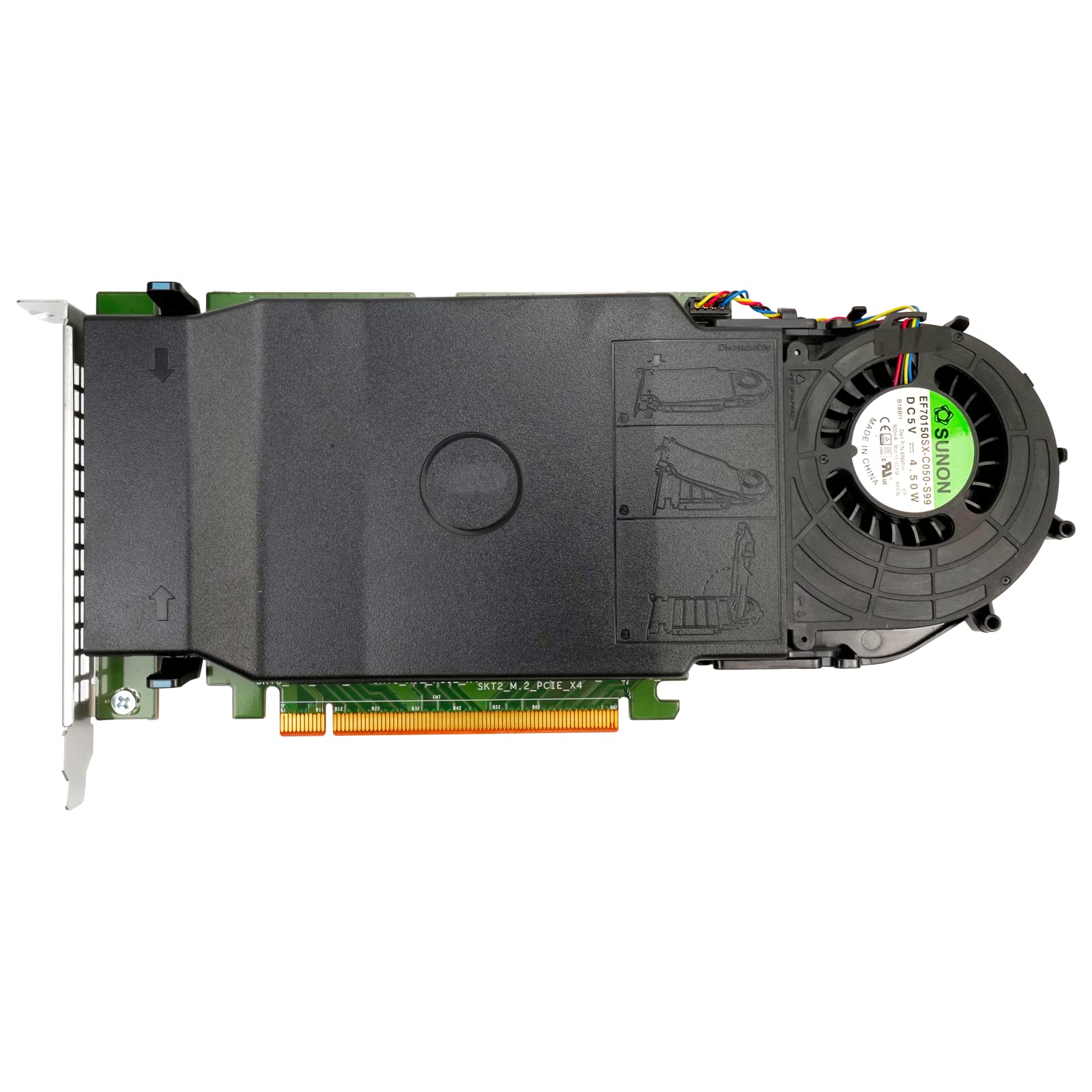 M.2 NVME PCIE3.0 x4 Solid State Storage Adapter Card with Fan Fit for DELL T5810 T5820 T7810 T7910 R7910 T7820 T7920 Workstation and 13G R630 R730 14G R540 R740 R640 Server 06N9RH 6N9RH 080G5N 80G5N