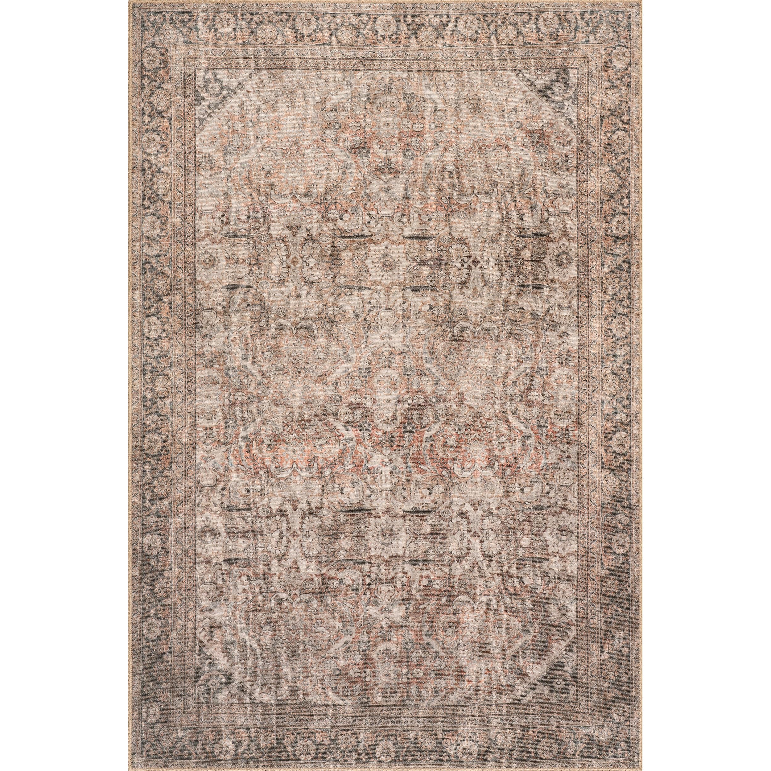 nuLOOM Hillstone Collection 8x10 Area Rug, Traditional Vintage Distressed Medallion, Thick and Soft, Durable Non-Shedding Low Pile Poly/Jute Blend, Easy to Clean, Living Room, Bedroom