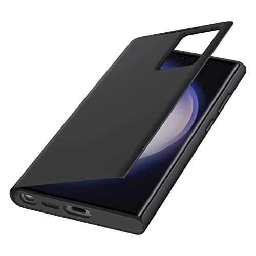 SAMSUNG Galaxy S23 Ultra S-View Wallet Phone Case, Protective Cover w/Card Holder Slot, Finger Tap Clear Window, US Version, EF-ZS918CBEGUS, Black