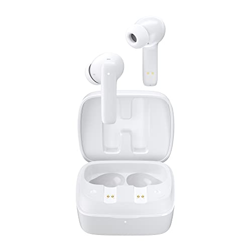 MANKIW Hybrid Active Noise Cancelling Wireless Earbuds, in Ear Bluetooth 5.3 Earbuds, ANC Earbuds,HiFi Stereo Touch Earbuds for iPhone/Android-White