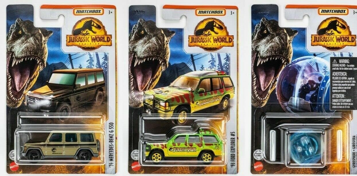 Matchbox Jurassic World Dominion Diecast Vehicles 2021 Set of 6 from Release FWM90-956M