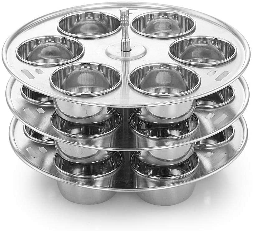 KERAM Stainless Steel Bakeware Set for Muffins-Pan/Puddings/Yogurt/Egg-Poaching/Cupcakes/Mini-Flans/egg-tart/Custard-pans/cookware-sets - 6/8 QT Instant-insta-Pot in Pot Multipurpose use unique gift