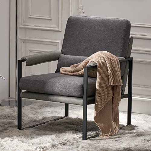 Rukasto Soft Bag Sofa with Dark Gray Armrest Frame: Gray and Black Honeycomb Leather for Ultimate Comfort