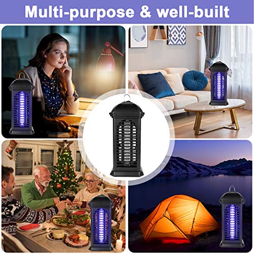 LIKYUU Bug Zapper for Indoor and Outdoor - Electric Mosquito Zapper Killer Waterproof, Insect Fly Trap with Cleaning Brush, Safe for Pets and Children (Black)