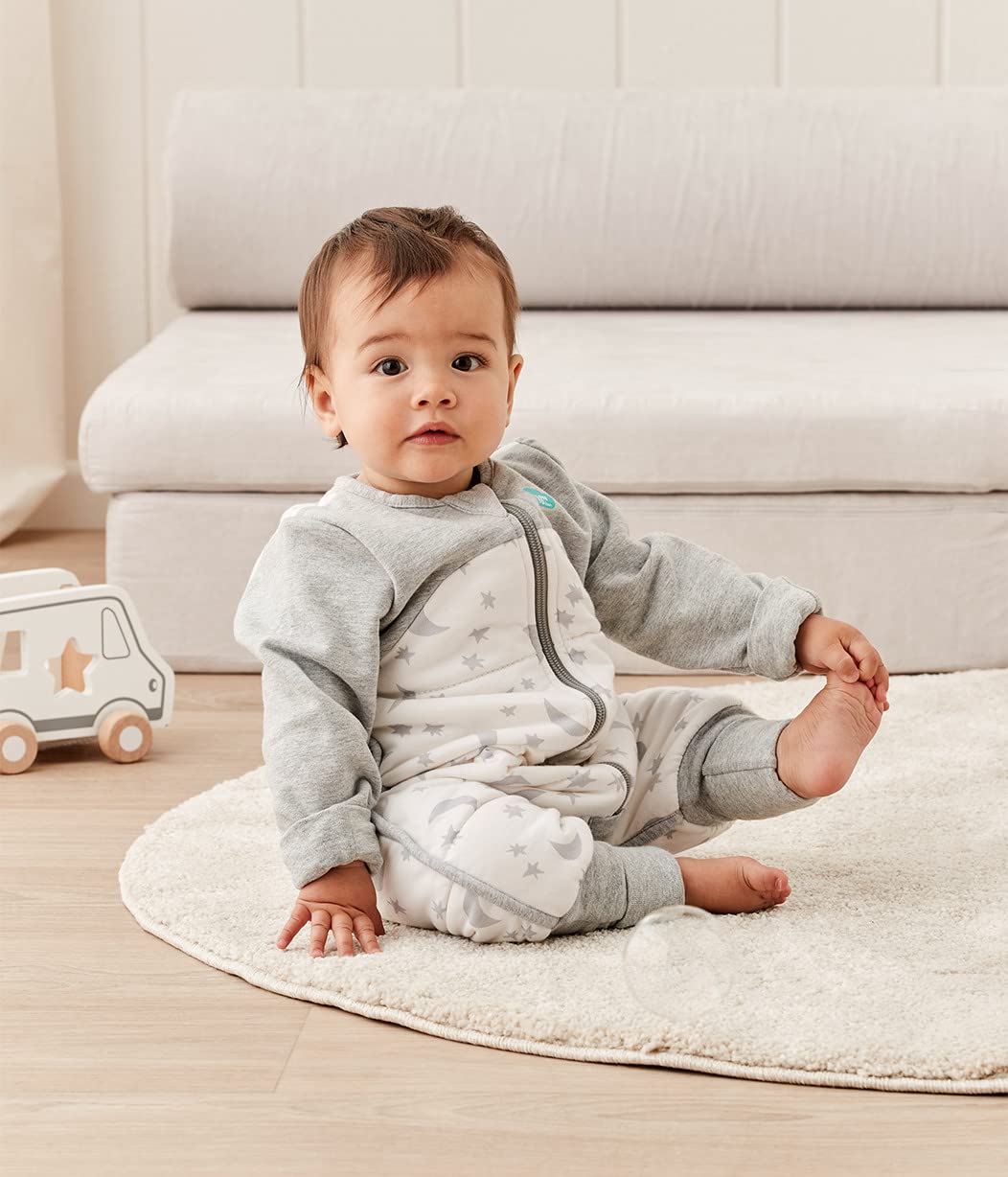 Love to Dream Warm Baby Sleep Suit (6-12 Mo), Super Soft Temp Regulating Sleeping Suit, 2.5TOG Warm Wearable Blanket, White