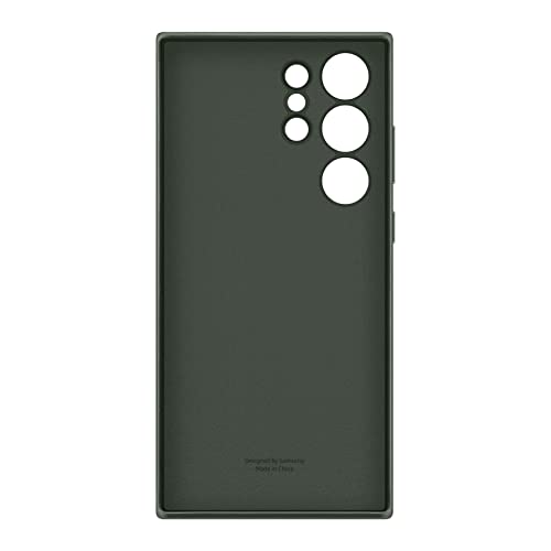 SAMSUNG Galaxy S23 Ultra Leather Phone Case, Premium Protective Cover w/Front and Back Protection, Soft Grip, US Version, EF-VS918LGEGUS, Green