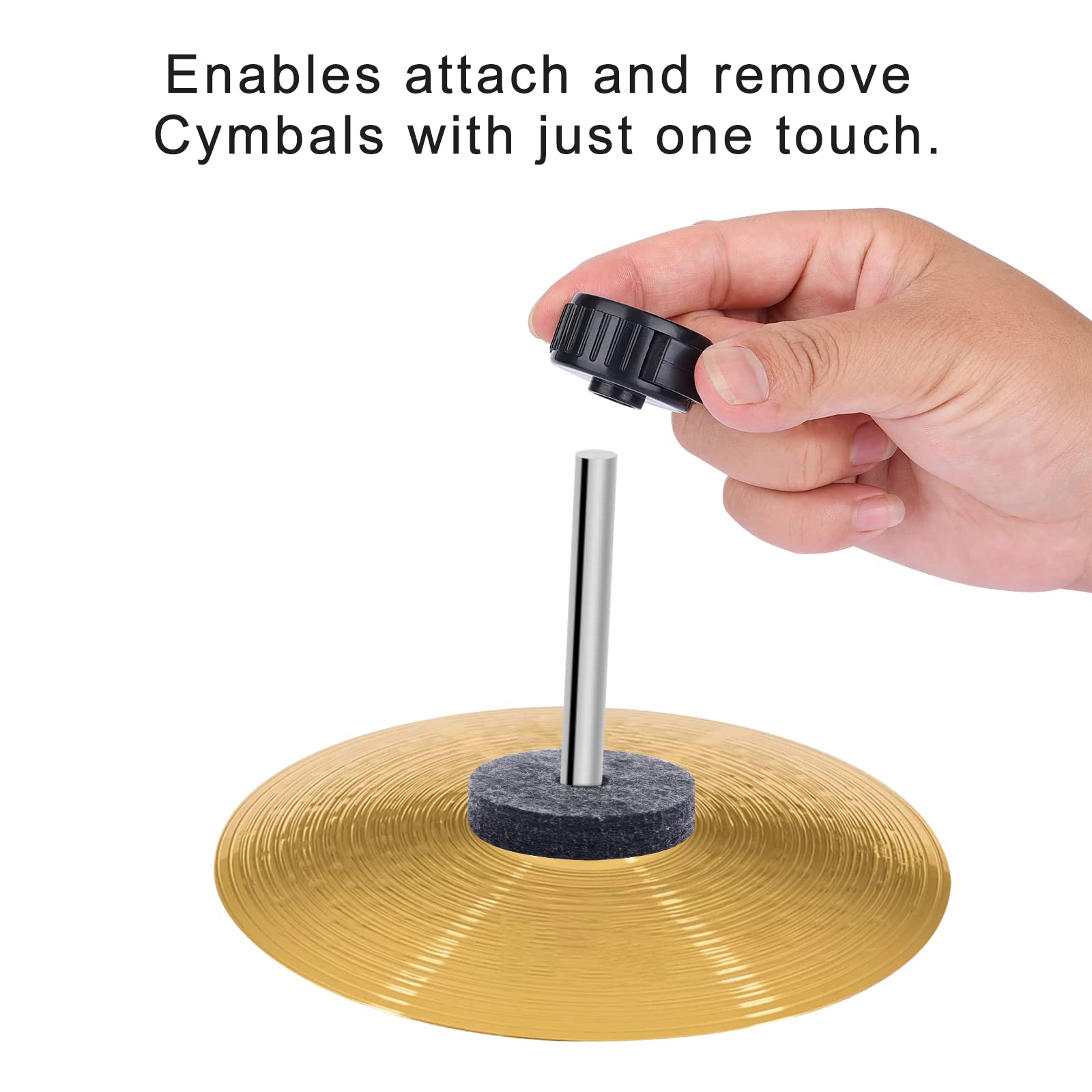LUTER 6pcs Plastic Cymbal Nut 8mm, Black Cymbal Nut Quick Release Drum Cymbal Wing Nuts Cymbal Replacement Accessories for Percussion Instrument Part