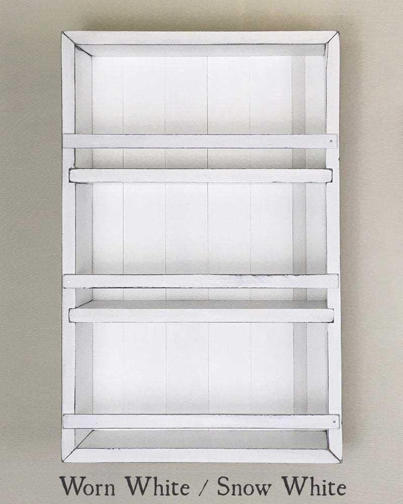 Mansfield Cabinet No. 102 - Solid Wood Spice Rack Cabinet White/Navy Blue