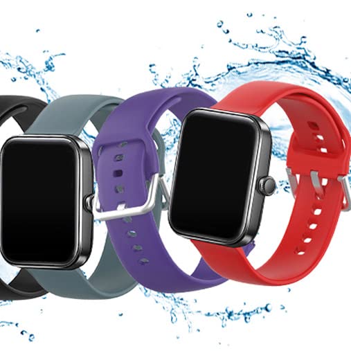 RuenTech Bands Compatible with SKG Smart Watch Band, Soft Silicone Quick Release Replacement Straps for SKG-V7 Smart Watch (8-Pack)