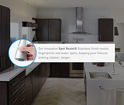 Moen 7250SRS Belfield Traditional Two Handle High Arc Kitchen Faucet, Spot Resist Stainless