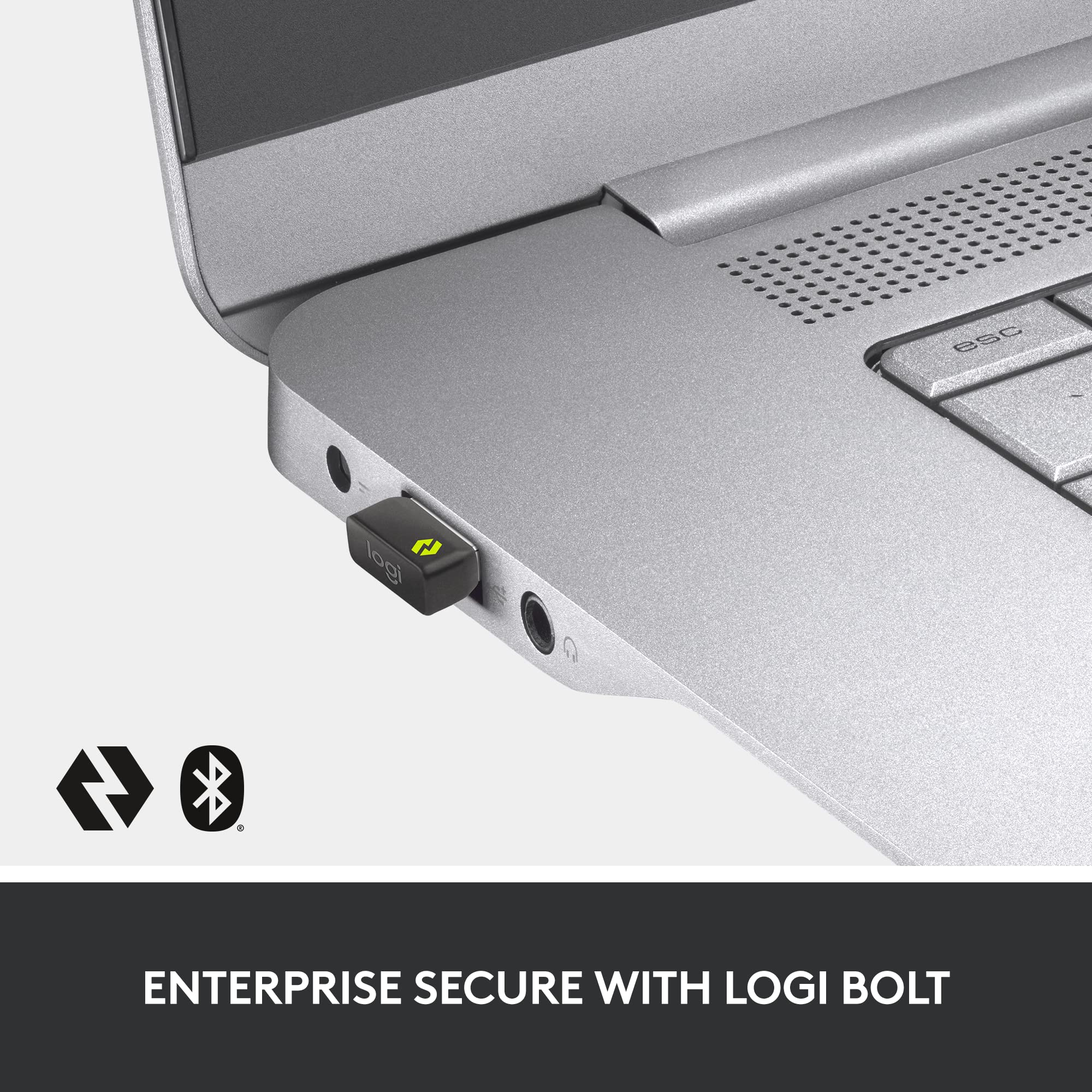 Logitech MX Keys Combo for Business | Gen 2, Full Size Wireless Keyboard and Wireless Mouse, with Keyboard Palm Rest, Bluetooth, Logi Bolt, Quiet Clicks, Windows/Mac/Chrome/Linux - Graphite