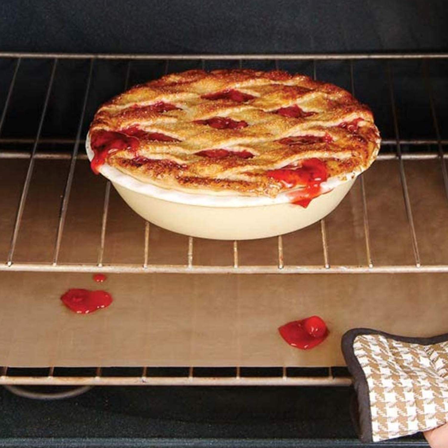 KIRKWOOD KITCHEN Non-stick Reusable Oven Liners for The Bottom of Gas, Electric & Microwave Ovens β Works as Baking Mat & Grill Mat- Set of 2