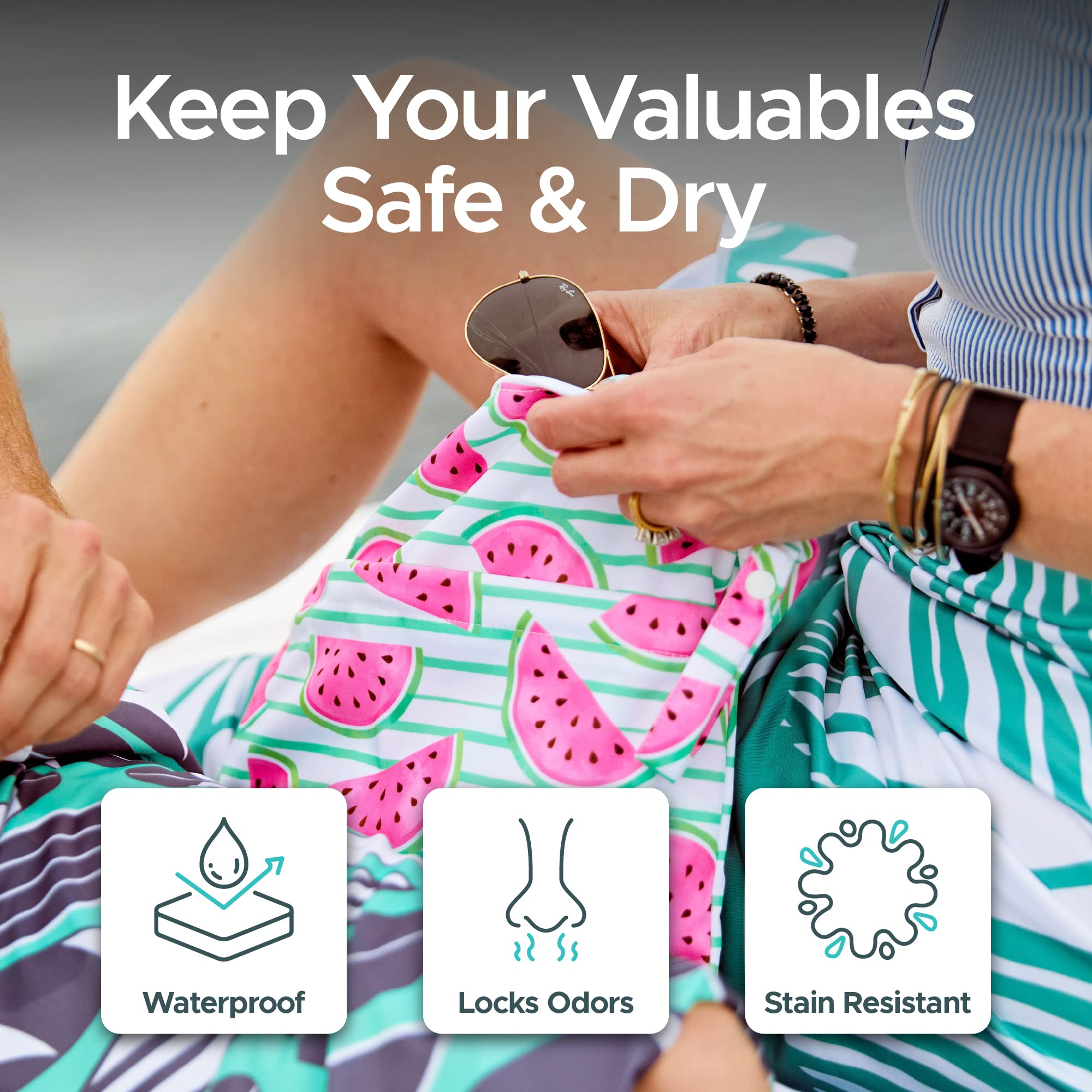 Luv Bug Wet Bag PVC-Free, Eco-Friendly, and Fashionable (1 Bag) | Easy Clean, Reusable, and Waterproof (White Palm Trees)