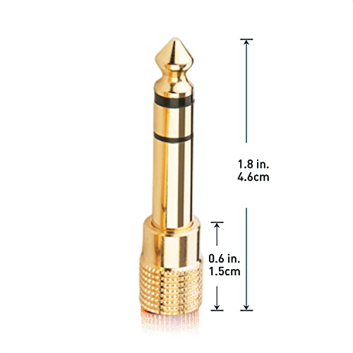 Sam&Johnny Stereo Audio Jack Adapter 6.35mm (1/4 inch) Male to 3.5mm (1/8 inch) Female TRS Audio Adapter for Aux Adapter, Guitar, Headphones, Amplifier(5-Pack)