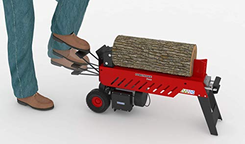 Powerhouse Log Splitters XM-580 9 Ton Electric Hydraulic Horizontal Log Splitter, Red/Black/Silver