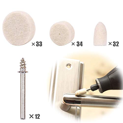 Polishing Buffing Wheel for Dremel Polishing Kit,Point & Mandrel Kit,for Dremel Rotary Tools - Accessories Kit Fit - 1/8 Inch Shank(111Pcs)