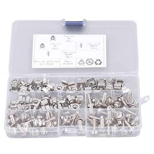 M5 Cage Nut Kit, M5x20 Cage Screw Rack Mount for Marine for Yacht for RV