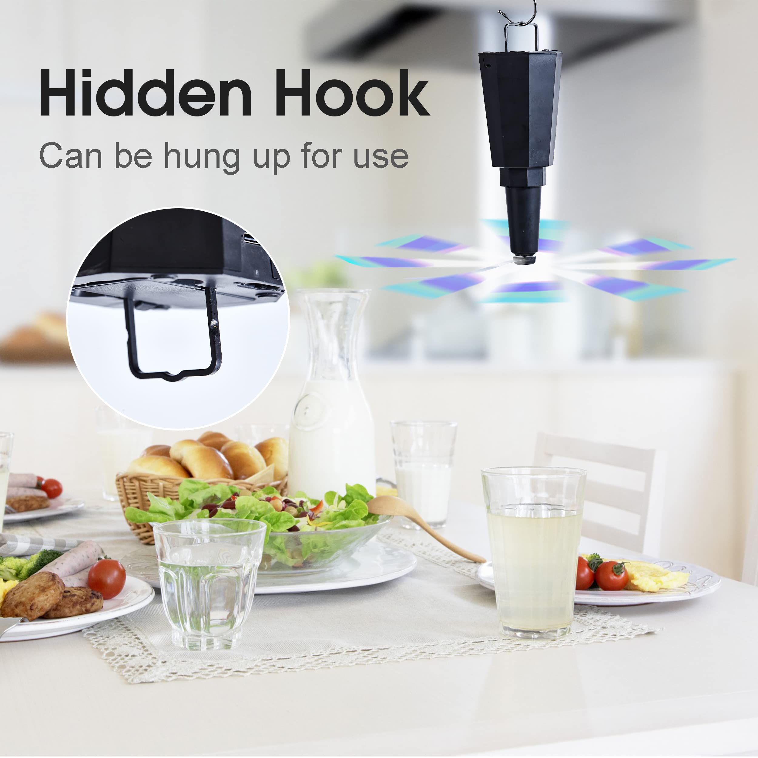 PATIOSIR 3PCS Fly Fans for Table, Retractable Food Fan for Indoor Outdoor Meals, Food Spinning Fan for Picnic,Restaurant,Party