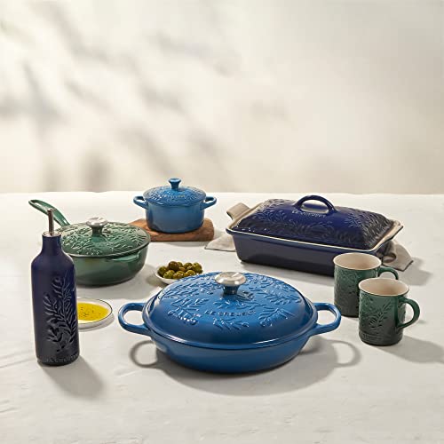 Le Creuset Olive Branch Collection Stoneware Embossed Mug, 14 oz., Artichaut