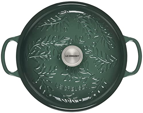Le Creuset Olive Branch Collection Enameled Cast Iron Signature Braiser, 3.5 qt., Artichaut with Embossed Lid