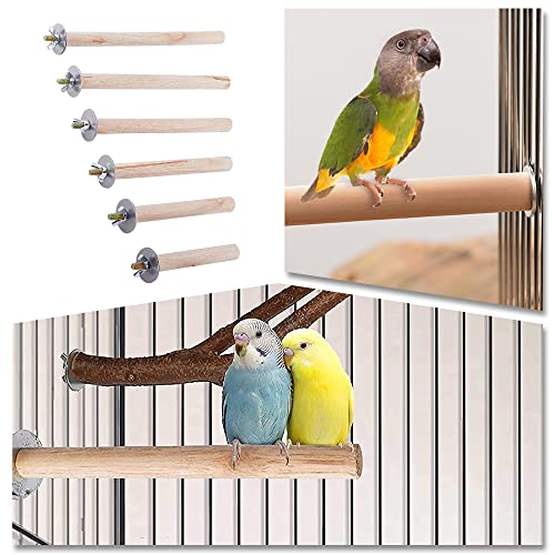 QBDIANGEN 6 Pcs Birdcage Non-Toxic Parrot Stands Parakeet Perch Bird Stands Parrot Grinding Claw Sticks for Bird Roost