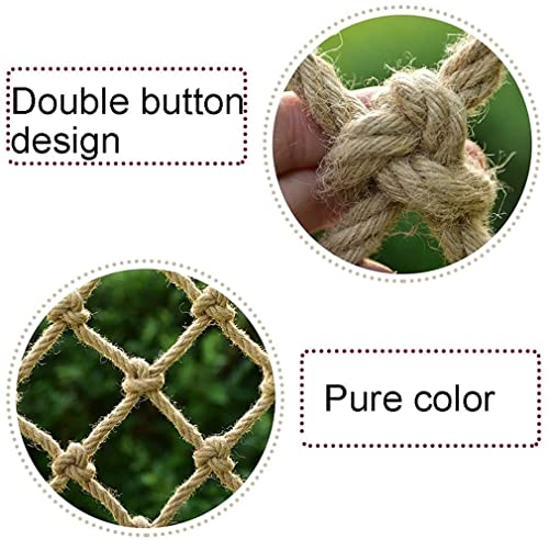 OUYOXI Hemp Rope Net 8mm*10cm Child Safety Net, Stairway Safety Net, Pond Netting Pool Protective Cover Netting Protection Net Stair Balcony Protection Net (Size:1 * 1m(3.28 * 3.28ft))