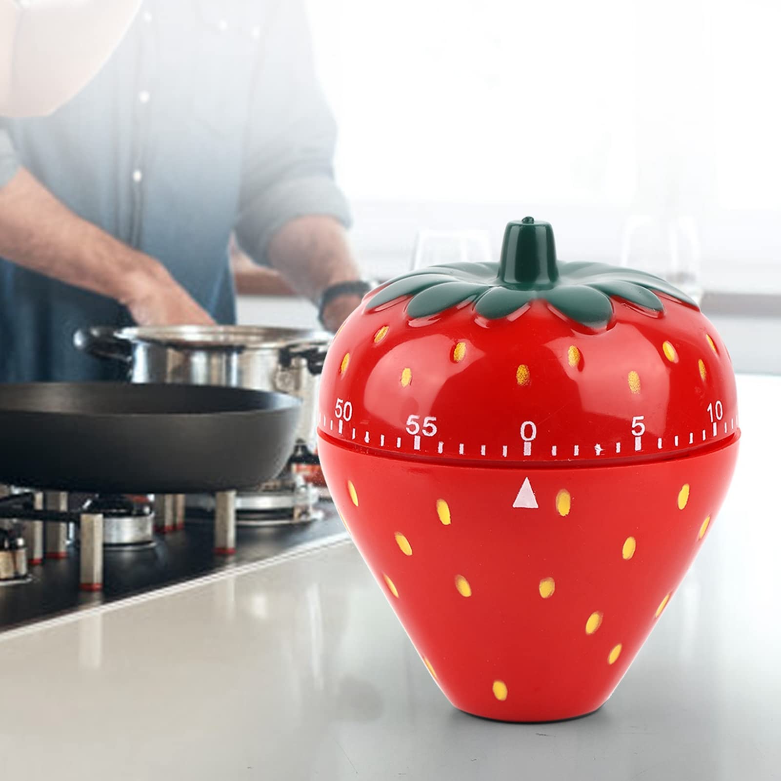 Kitchen Timer for Cooking, Strawberry Timer Strawberry Shaped 60 Minutes Kitchen Timer Mechanical Time Reminder Loud Ring Cooking