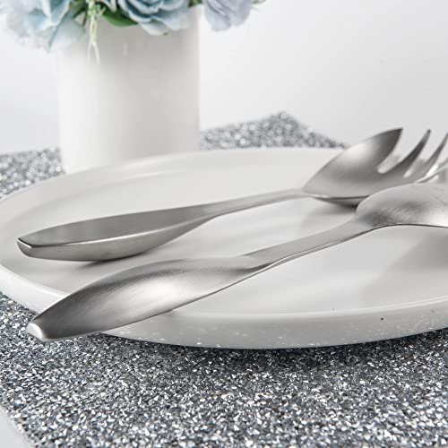 IMEEA Salad Servers Set SUS304 Stainless Steel Salad Fork and Spoon Salad Serving Utensils, 9.45-Inch