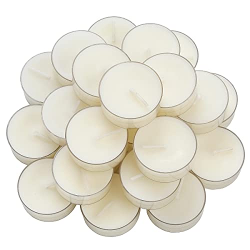 LJQizn 24pcs Natural Soy Tealight Candles Handmade Decorative Unscented Pure Soy Tea Lights( Perfect for Birthday Party,Wedding, Spa, Home Decor
