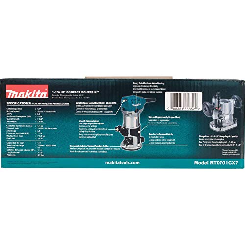 Makita RT0701CX7 1-1/4 HP* Compact Router Kit
