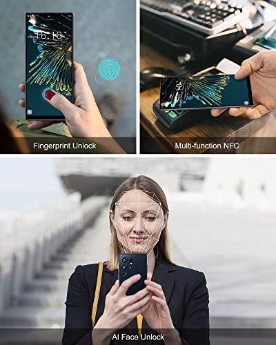 SANSHREUNI Smartphone Unlocked, 5G Dual Sim Cell Phones, 4G+128GB C21 Ultra Unlocked Smartphones, 6.8 inch Android Smartphones 7300mAh | Fingerprint Lock Face ID (Black)