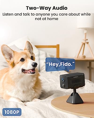 MUBVIEW Cameras for Home Security, Indoor Camera Wireless with Phone App, 1080P Battery Powered Camera, 30ft Night Vision, 2.4GHz, Human Detection, Siren and APP Alert, Two-Way Audio, Cloud/SD