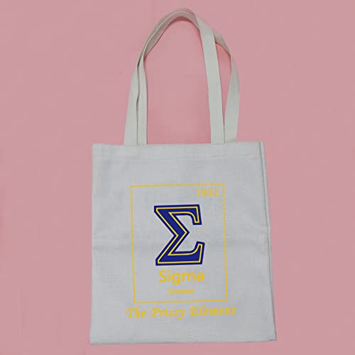 PWHAOO Sigma Gamma Rho Tote Bag Sigma Greater The Prissy Element Tote Bag Sgrho Educator Gift (Sigma Greater TOTE)