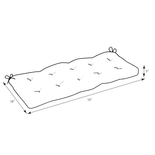 Pillow Perfect Outdoor/Indoor Delancey Lagoon Tufted Bench/Swing Cushion, 56" x 18", Blue