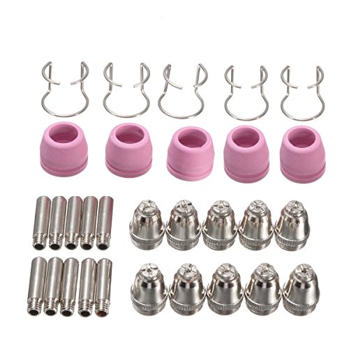Marketty SG-55 AG-60 WSD-60 Plasma Cutter Torch Consumables Kit Nozzles Consumables Kit Tips 40/50 / 60 Amp,Electrode Nozzles for AG-60/SG55/WSD60,30 PCS